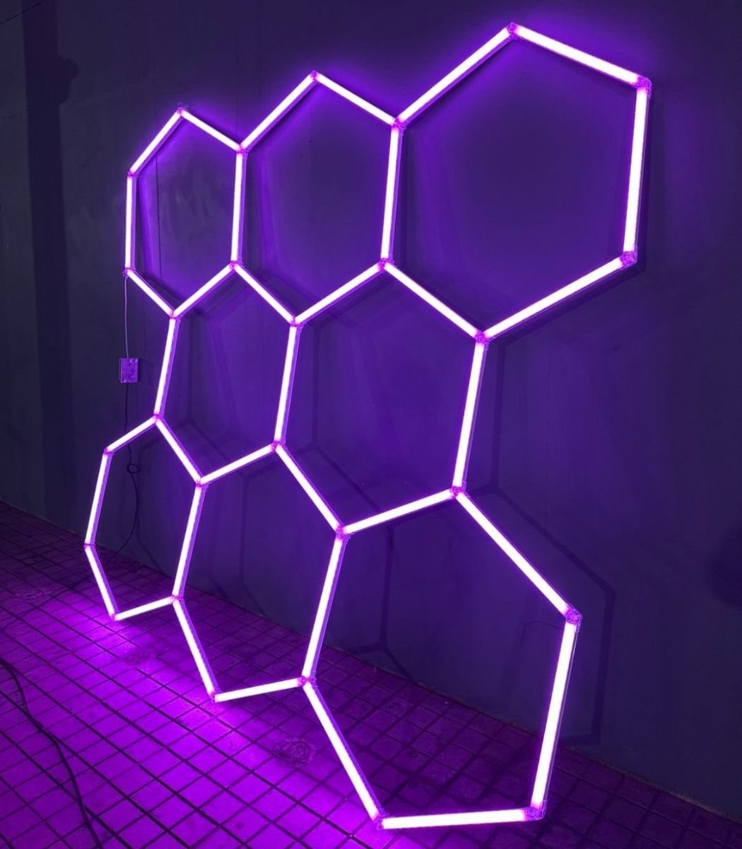 RGB hexagon LED light set – 8 panels – 95" x 95" (240 cm x 240 cm ...
